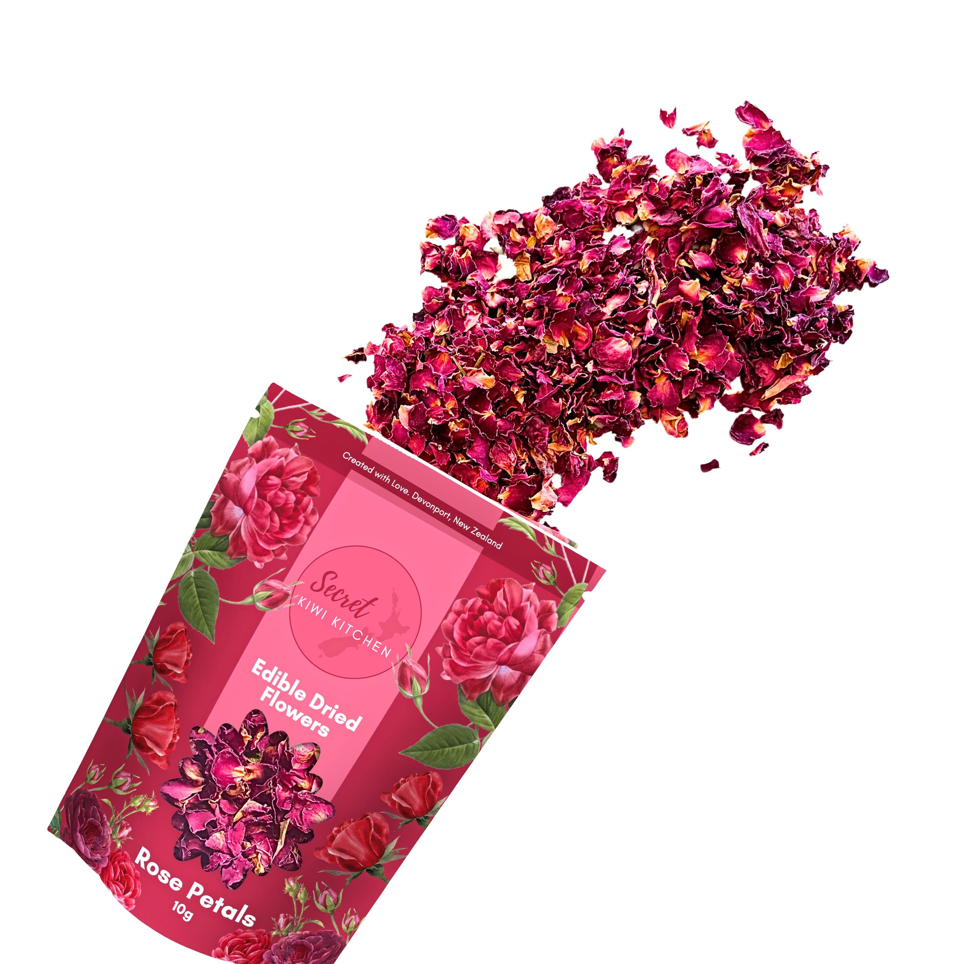 Edible Dried Flowers - Red Rose Petals- New Packaging with 25% more fl ...