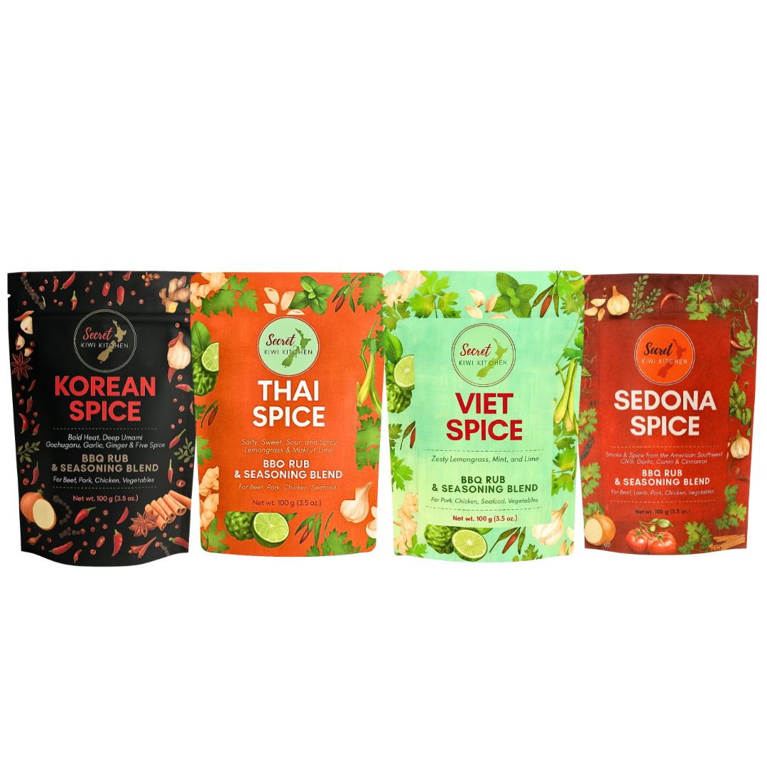 BBQ Rub & Seasoning Spice Bundle (4-Pack) – Secret Kiwi Kitchen